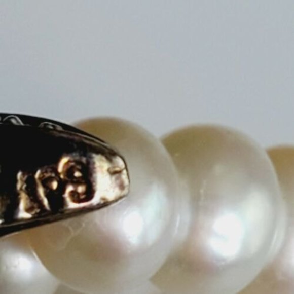 IPS | Jewelry | Vintage Ips 925 Sterling Dimond White Pearl Beads Coil ...